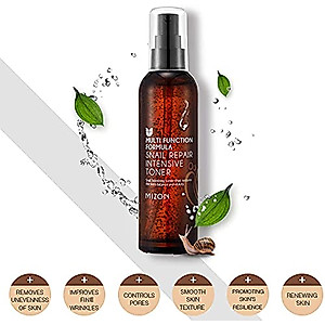 MIZON Snail Repair Intensive Toner Snail Mucin Hyaluronic Acid Adenosine Centella Asiatica Moisturizer Fine Line Treatment Safe Formula Korean Skincare (3.38 fl oz)