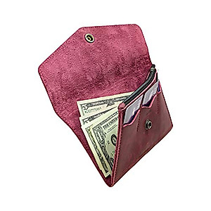 Hide & Drink, Triple Card Wallet, Holds Up to 3 Cards Plus Flat Bills & Coins, Cash Organizer, Zippered Pouch, Accessories, Full Grain Leather, Handmade, Sangria