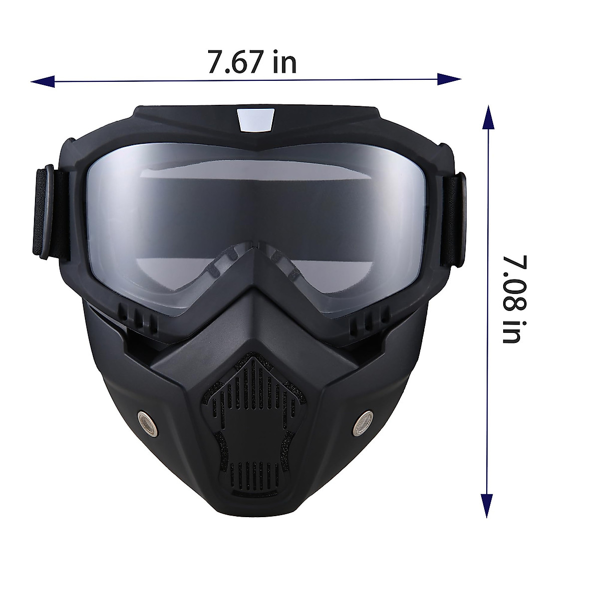 Motorcycle Goggles Dirt Bike ATV Motocross Anti-UV Adjustable Riding Offroad Protective Combat Tactical Military Clear Glasseswith Removable Face Mask Men Women