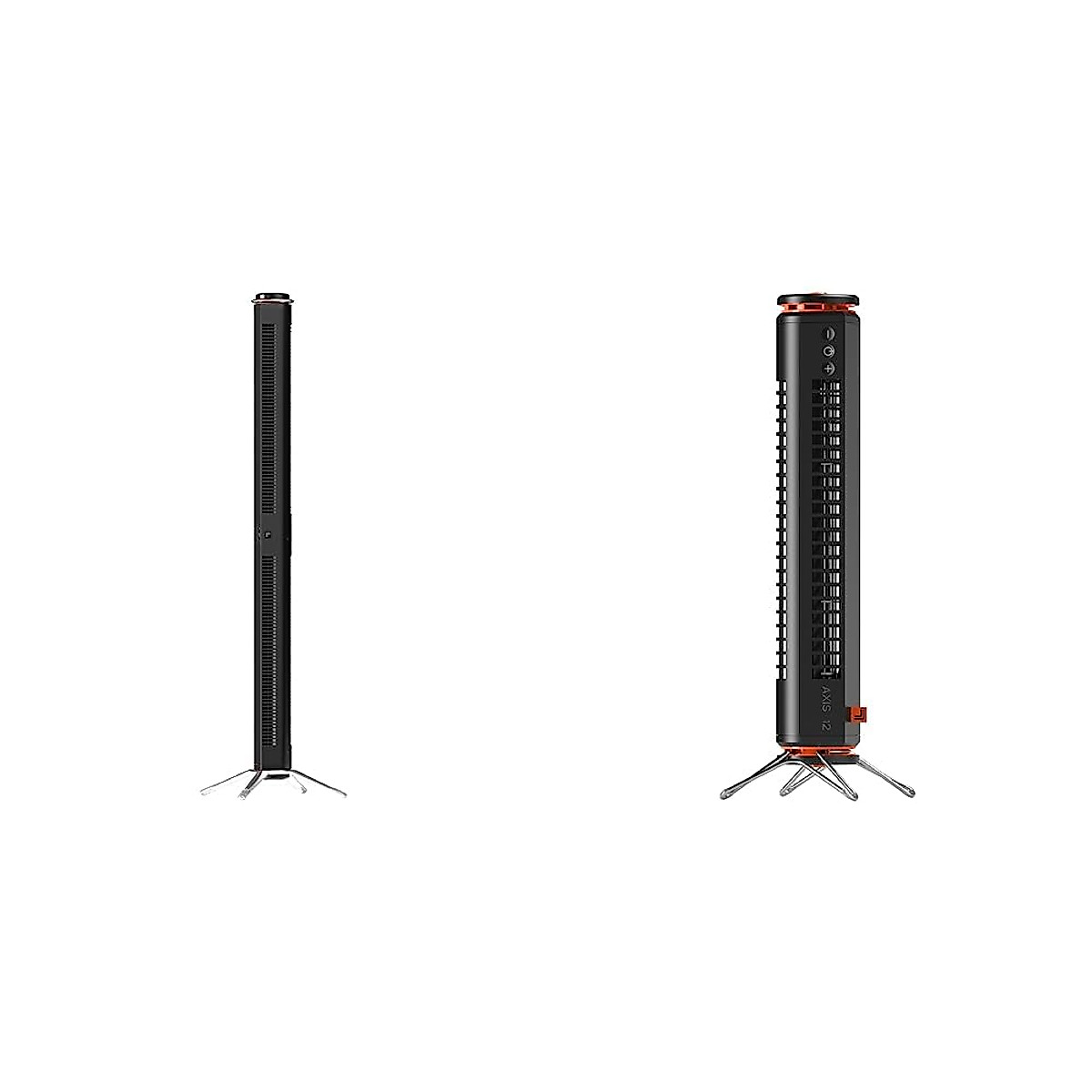 Sharper Image AXIS 47 Airbar Tower Fan with Remote Control, Black & AXIS 12 12" Desktop Airbar Tower Fan with USB, Black