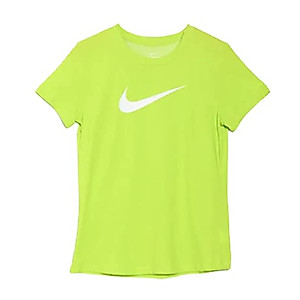 Nike Women's Dry Tee Drifit Crew, Atomic Green/White, X-Small