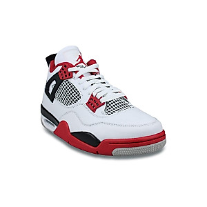 Nike Men's Air Jordan 4 Retro Fire Red 2020", White/Fire Red/Black/Tech Grey, 9