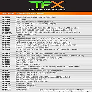 TRUGLO TFX Handgun Sight | Durable Shock-Resistant Compact Brightly Glowing Tritium & Fiber-Optic Xtreme Day/Night Sight, Compatible with Sig Sauer #8/#8 Handguns