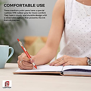 Lortek (50 Pcs Eco Friendly Ballpoint Writing Pens – Medium Point, Black Ink for Note Taking, Journaling, Planners, School, Work, Home – Made From Wheat Straw and Recycled Plastic