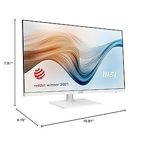 MSI Modern MD271QPW, 27" Monitor, 2560 x 1440 (QHD), IPS, 75Hz, TUV Certified Eyesight Protection, 5ms, HDMI, Displayport, USB C, Tilt, Swivel, Height Adjustable, Pivot