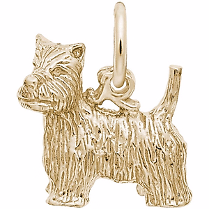 Yellow Gold West Highland Terrier Dog Charm