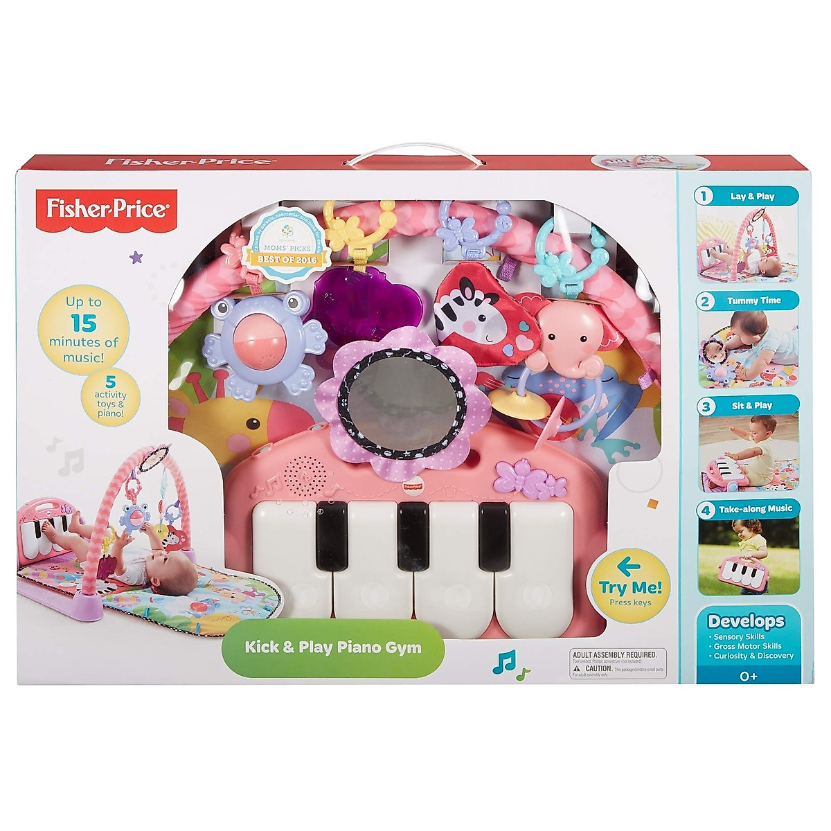 Fisher-Price Kick & Play Piano Gym, Pink