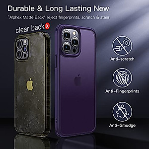 Alphex 8 Colors for iPhone 14 Pro Max Case, 12FT Military Grade Drop Protection, Silky & Non-Greasy Feel, Pocket Friendly, Thin Slim Phone Cover for Men Women 6.7 Inch - Deep Purple