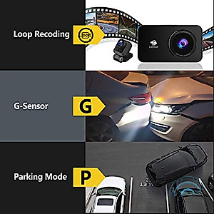 Z-Edge WiFi Dash Cam, 1920x1080P FHD, Front and Rear Dash Cam, Dual Cam, Car DVR, Night Vision, Parking Mode, G-Sensor, Loop Recording