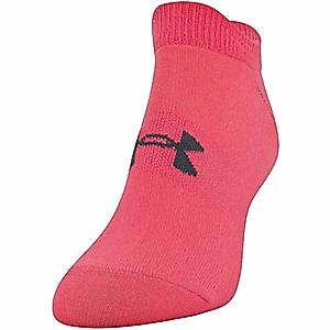 Under Armour Women's Essential 2.0 Lightweight No Show Socks, 6-Pairs, Cerise Pink Assorted, Medium