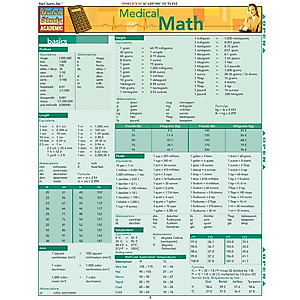 Medical Math QuickStudy Laminated Reference Guide (QuickStudy Academic)