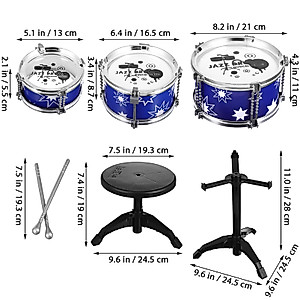Milisten Kids Drum Set, Drum Set for Kids, Jazz Drum Kit 5 Drums with Stool Drum Sticks, Drum Set Musical Instruments, Early Education Instruments for Girls Boys