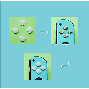 ABXY Button Sticker D-pad Move Direction Key Cross Button Cover Cap Thumb Grips Replacement for Nintendo Switch NS Joy-con Controller (Color 1)