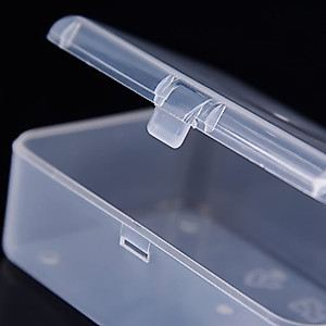 4 Pcs Clear Plastic Storage Containers Small Bead Organizer Boxes Portable Travel Pill Cases with Hinged Lid