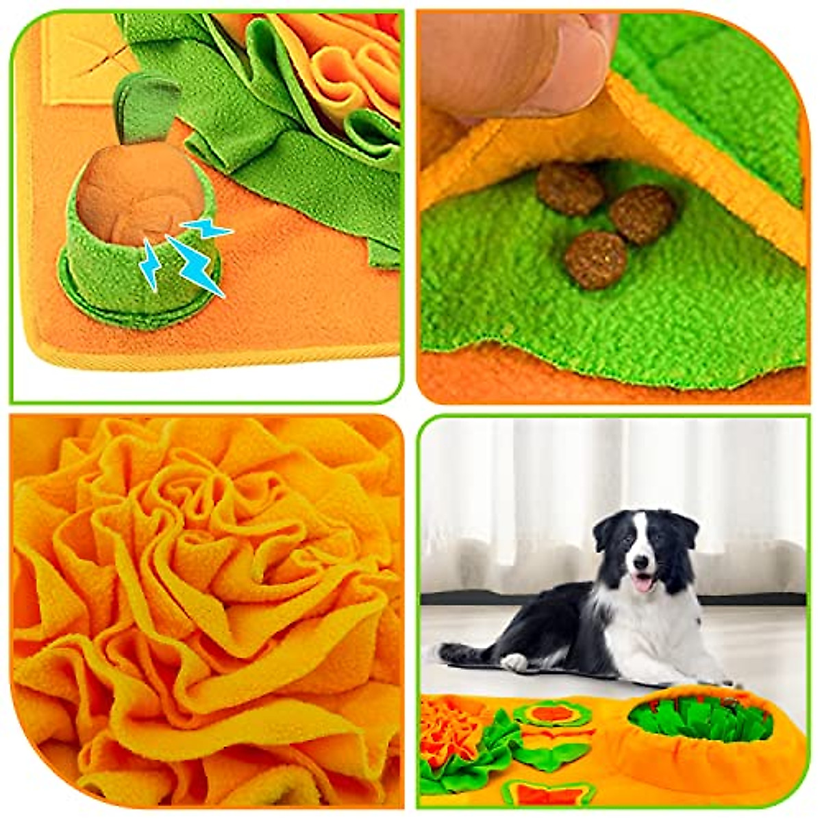 Snuffle Mat for Dogs 31.5''x19.7'', Dogs Feeding Mat Sniff Digging Treat Mat Slow Feeder for Training and Stress Relief, Mentally Stimulating Toy for Dogs Boredom Toys Mats Interactive Dog Toys