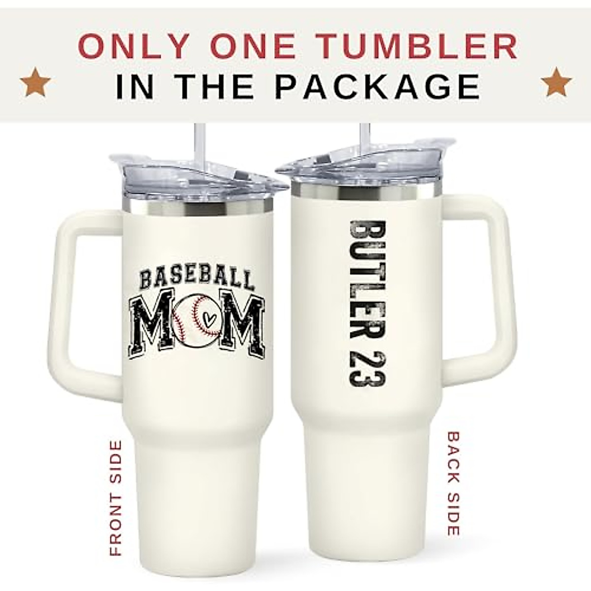 Noni Personalized Baseball Mama Tumbler, Baseball Mom Gift, New Moms Gifts, Mother's Day Gift, Mama Tumblers With Handle And Straw, Birthday Gifts For Women, Christmas