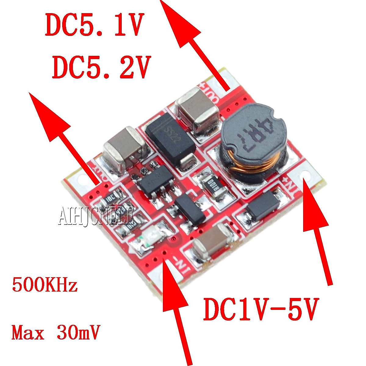 AIHJCNELE 3Pcs RT9266 DC Boost Module 1V~5V 3V 3.7V to 5.1V 5.2V 1A Single Lithium Battery Step Up Power Board DIY Portable Source Charger Repair Accessories with LED Indicator Light (RT-9266)