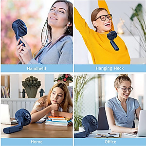 Handheld Fan, Portable Fan, 4000mAh Rechargeable Personal Fan, 180° Foldable Mini Desk Fan with 6 Wind Speed, LCD Digital Display, Lanyard as Neck Fan, Ultra Quiet, Pocket Size for Indoor Outdoor