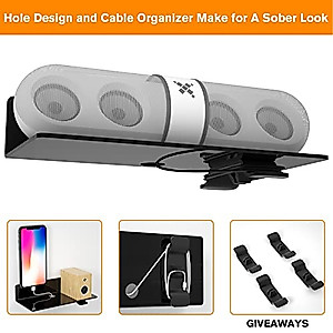 VZINO Small Adhesive Wall Shelf Set of 4, No Drill Acrylic Floating Shelves for Expand Space, Preppy Room Decor, Small Display Shelf for Smart Speaker /Action Figures with Cable Organizer