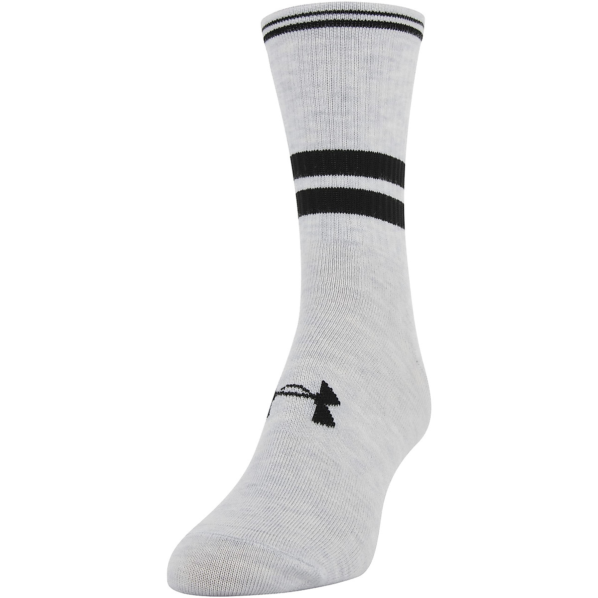Under Armour Women's Essential Mid-Crew Socks, 3-Pairs, Gray/Black Assorted, Medium