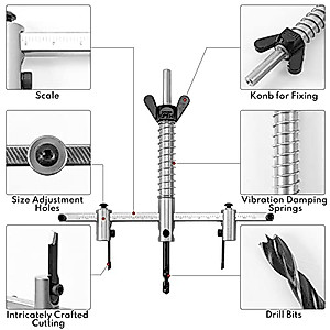 TOMMARS Adajustable Drywall Hole Saw Hole Cutter 1-5/8" to 8" (40-200mm) with ABS Dust Shield for recessed Lights, Ceiling Speakers, Vent Holes