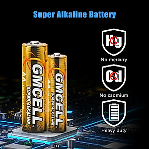 GMCELL AA & AAA Battery Combo: Alkaline Batteries Variety Pack Double A 60 Triple A 40 Count
