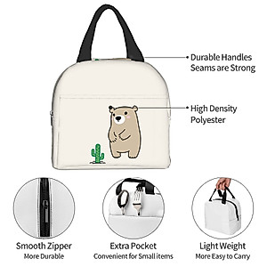 Ucsaxue Bear Polar Cactus Lunch Bag Travel Box Work Bento Cooler Reusable Tote Picnic Boxes Insulated Container Shopping Bags For Adult Women Men