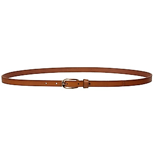 Women's 1/2" (13 mm) Skinny Cowhide Full Grain Leather Dress Belt, Tan | L - 38"