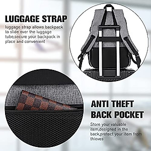 Travel Laptop Backpack, School Backpack Business Anti Theft Slim Durable Laptops Backpack with USB Charging Port Water Resistant College School Computer Bag for Women & Men Fits 15.6 Inch Notebook Over 3 Years Old