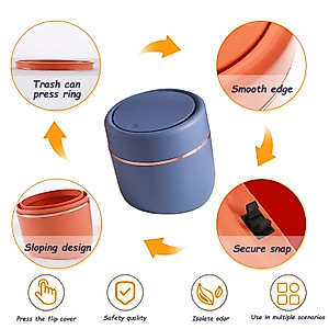 YISTOS Mini Trash Can with Lid, Black, Press-Top, Polypropylene, Desktop, Office, Vanity, Coffee Table