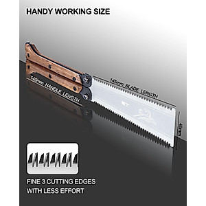 EHOPHNA Hand Saw, 5.5 Inch Mini Woodworking Tools with SK-85 Steel, Portable Folding Saw 13/14 TPI Double Edges, Christmas Gadgets Gifts for men (Silver)