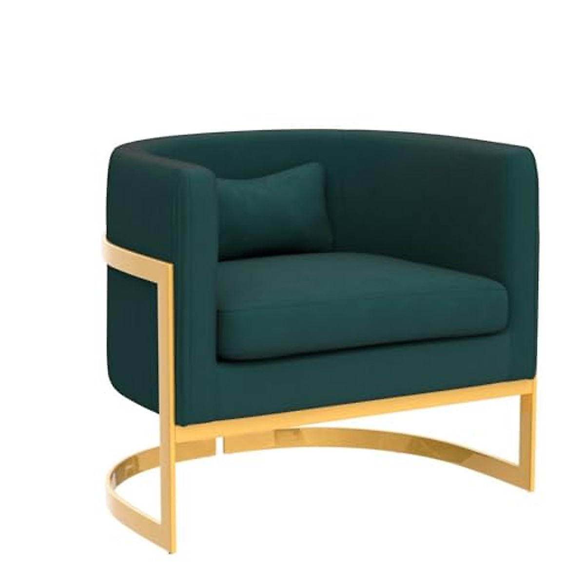 Modern Living Room Chair Velvet Barrel Accent Chairs Armchair, Upholstered Lounge Chair Mid Century Tub Bucket Club Side Chair Sofa for Bedroom-Green