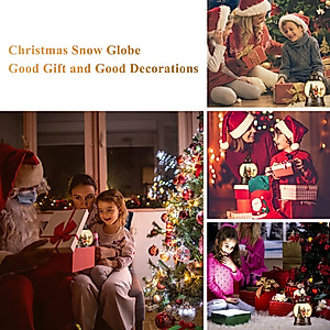 Christmas Snow Globes Musical with Santa Claus & Reindeer, Kikth Snowglobes Christmas Lantern Glitter Lighted for Christmas Decorations and Gift, Bronze