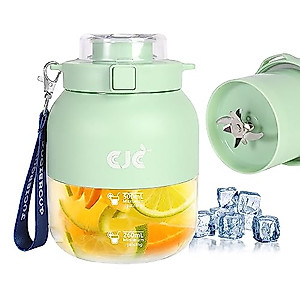 OKYUK 17 Oz Portable Blender, USB Rechargeable, Green, 10 Blades, 18500 RPM, Powerful Crushing, Fast Juicing, 0.5L Capacity