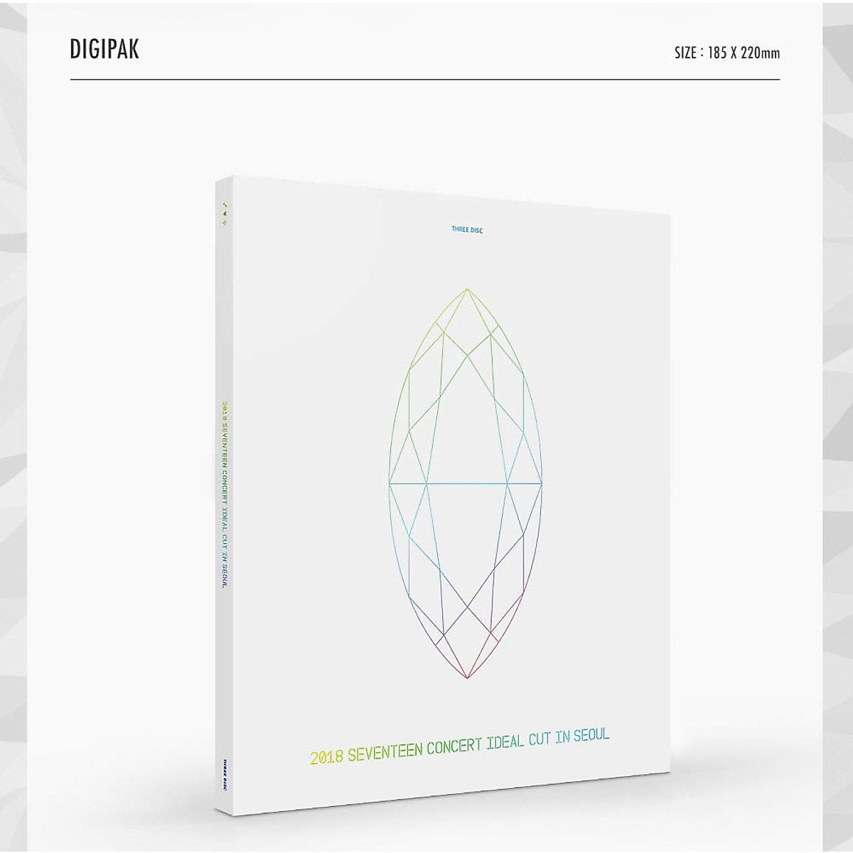 GENIE MUSIC Seventeen - 2018 Seventeen Concert Ideal Cut in Seoul DVD 3Discs+152p Photobook+On Pack Poster+1Sticker+1Photocard+Double Side Extra Photocards Set
