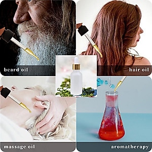 1 oz*6 Eye Dropper Bottles Set Leakproof Essential Oils Tincture Bottle Mini Travel Serum Bottles Suitable Cosmetic Sample Container for Serum Oils, Perfume (Frosted White)