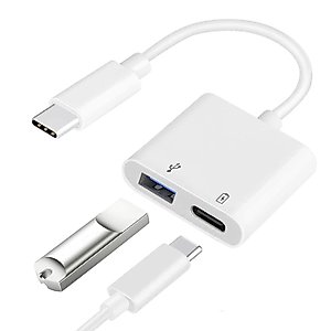 USB C OTG Adapter with Power, 2 in 1 USB C to USB Female with 60W PD Charging Adapter Compatible with iPhone 15/15Pro, iPad Pro, Galaxy S24/S23/S22/S21, Pixel 8/7/6, Google Chromecast with Google TV