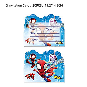 SUTRADHAR Spiderman Birthday Invitations,Spiderman Party Invitations Birthday Party Spiderman Decoration (Invitations4)