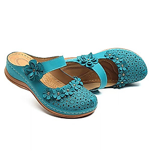 MLAGJSS womens sandals with arch support Heeled Sandals for Women platform shoe Womens Sandals(0609A170 Sky Blue,Size 8)