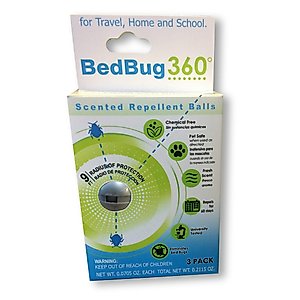 BedBug 360 - Bed Bugs Repellent Balls Trap, Safe for Bed, Travel, School, Camping, Made in USA - 3 Pack