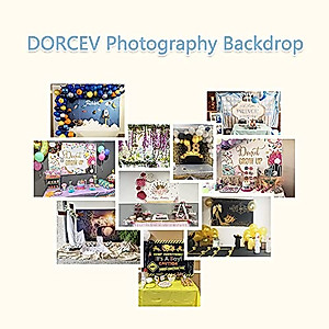 DORCEV Diameter 6.5ft Gentleman Tuxedo Round Backdrop Black and White Suit Bow Tie Botton Gold Glitter Black Curtain Pattern Photography Background for Father's Day Baby Boy Shower