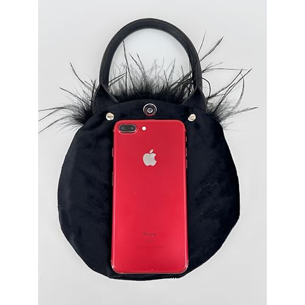 LVCOMEFF Women Ostrich Feather Purse Mini Handbag for Party Furry Casual Daily 2023 Bubblegum Color…