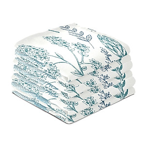 senya Blue Dragonfly Kitchen Towels 4 Pack, Absorbent Hand Towels Fast Drying Dish Cloths Tea Towel 28 x 18 in