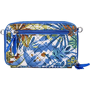 Brentano Cotton quilted double-zipper crossbody wallet purse and clutch (TROPICAL PARADISE)