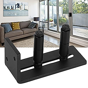 Barn Door Guide Black, Carbon Steel Sliding Barn Door Floor Guide for Bottom Adjustable Roller and Wall Mount System, Smoothly and Quietly 4.1x1.6in