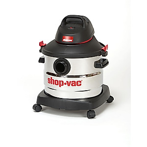 Shop-Vac 5989405 8 Gallon Wet/Dry Vacuum, 6.0 Peak HP, Stainless Steel, 12 Ft Hose, Ideal for Home & Commercial Use