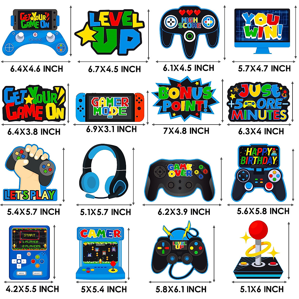 20pcs Video Game Hanging Swirls Video Game Party Decorations Game On Theme Birthday Foil Ceiling Streamers for Kids Boys Gamer Theme Birthday Party Baby Shower Supplies Decorations