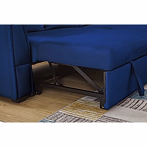 Legend Vansen 91'' L-Shaped Convertible Sectional Sleeper Sofa with Pull-Out Bed and Storage,with Reversible Chaise,Convertible Sofa for Living Room and Apartment