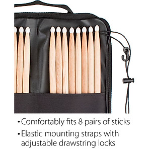Protec Heavy Ready Series Drum Stick / Mallet Bag for Up to 8 Pairs of Sticks, Model # HR337,Black
