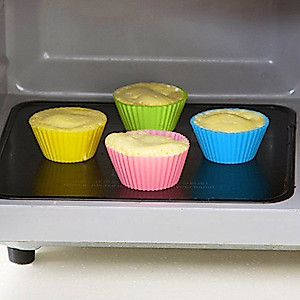 42 pcs Silicone Cupcake Baking Cups, SENHAI Non-Stick Heat Resistant Cake Molds Ice Cube Molds for Making Muffin Chocolate Bread - 6 Shapes